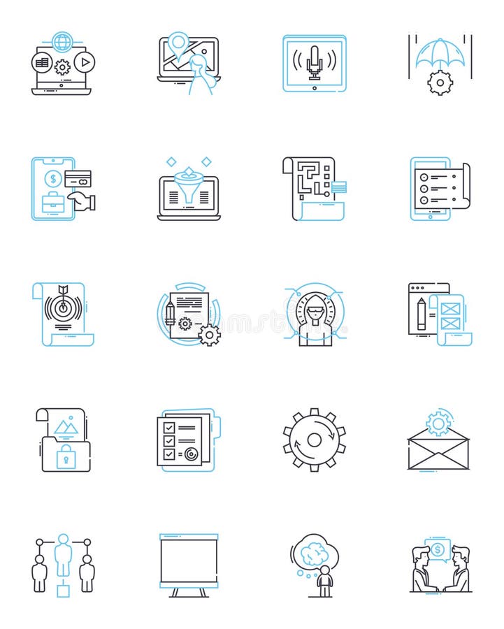 Industry Planning Linear Icons Set. Forecasting, Strategy, Analysis ...