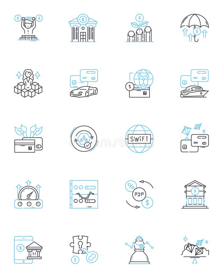 Industry Returns Linear Icons Set. Profitability, Performance ...