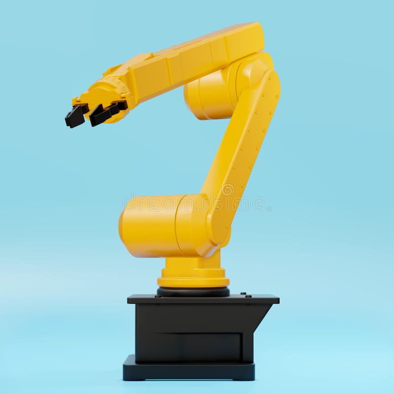 Industry Robot Arm for Digital Factory Production Technology. 3d ...