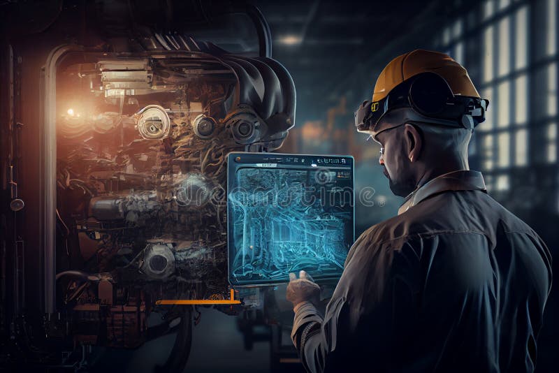 Industry 4.0 Robot concept stock illustration. Illustration of future ...