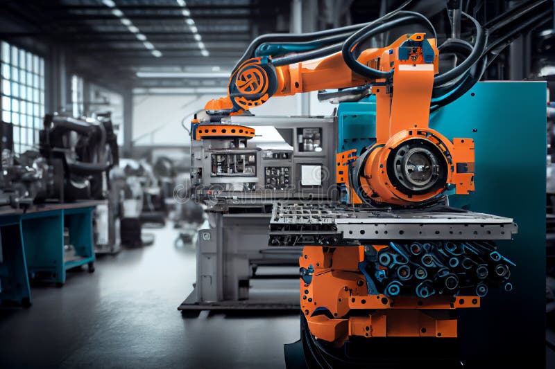 Industry 4.0 Robot concept stock illustration. Illustration of concept ...