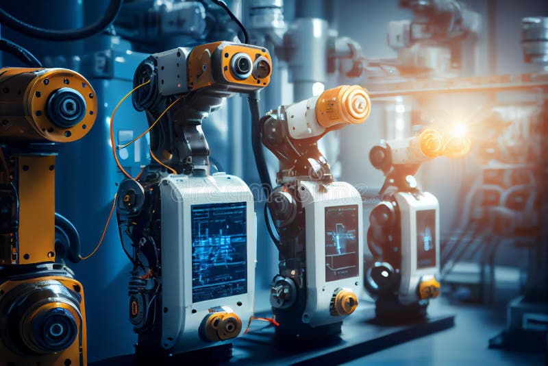 Industry 4.0 Robot concept stock photo. Image of network - 269365222