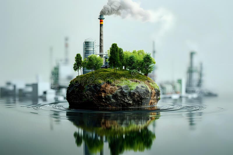 Industry S Impact: Pollution S Effect on Ecosystems Stock Illustration ...