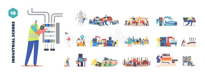 Industry Set. Sector of Economic Activity Involving the Production of ...