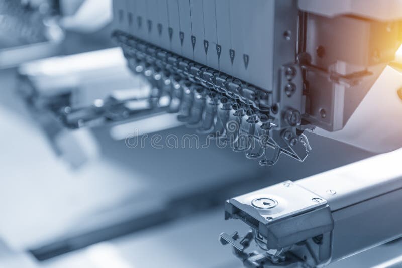 The Industry Sewing Machine Stock Photo - Image of mechanical, barrel ...