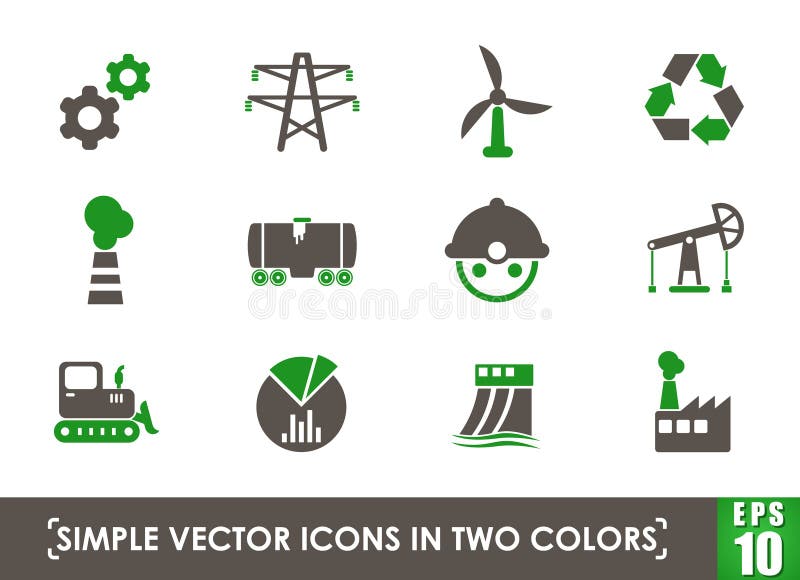 Industry Simple Vector Icons Stock Vector - Illustration of factory ...