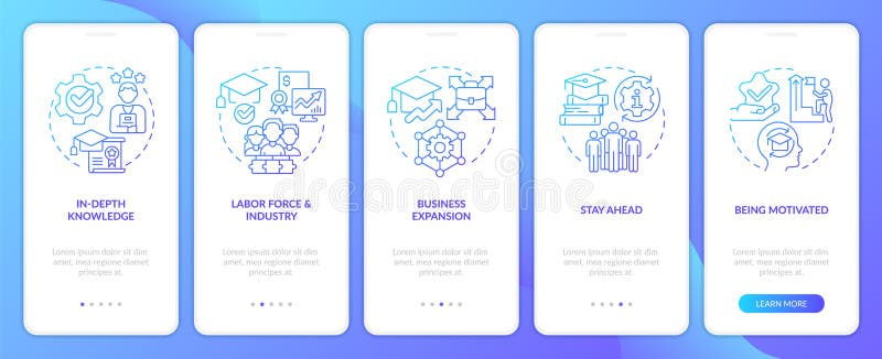 Industry Specific Education Blue Gradient Onboarding Mobile App Screen ...
