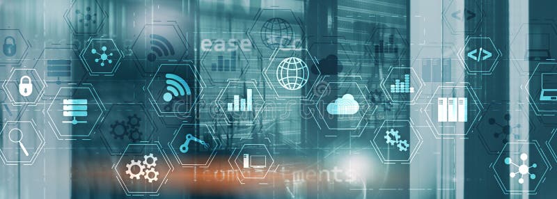 Industry Technology Concept. Mixed Media Virtual Screen. Manufacturing ...