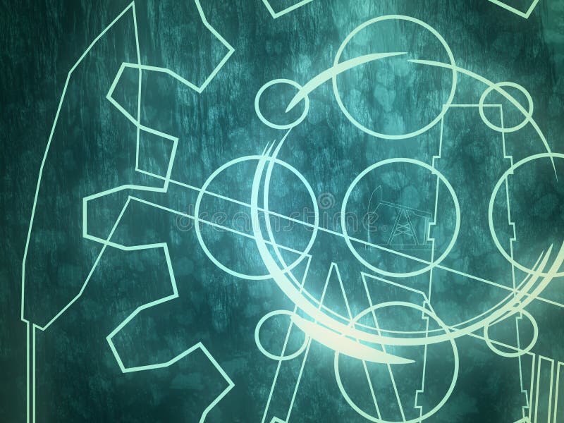 Industry Theme Relative Background Concept. Neon Gears Stock ...