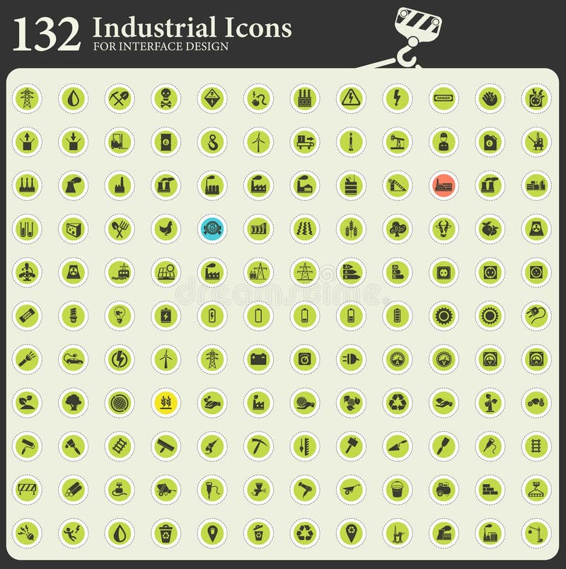 Industry and Tools Icon Set Stock Vector - Illustration of farm ...