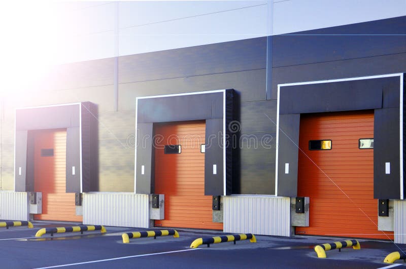 Warehouse Logistics Complex. Loading Gates Stock Photo - Image of house ...