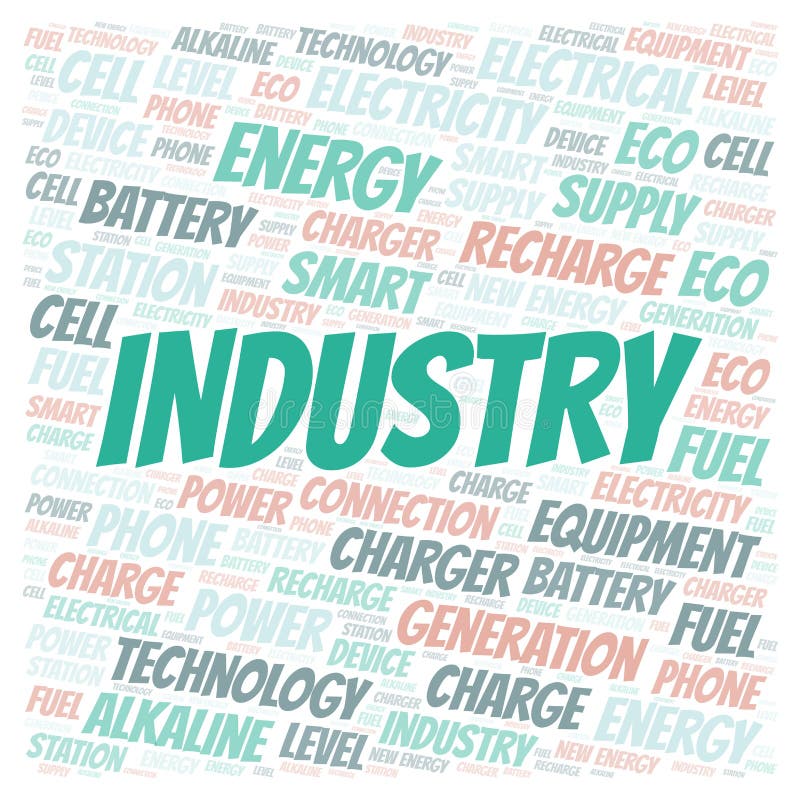 Industry Typography Word Cloud Create with the Text only. Stock ...