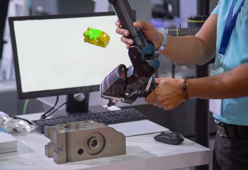 Portable 3D measuring arm stock photo. Image of laser - 153963164