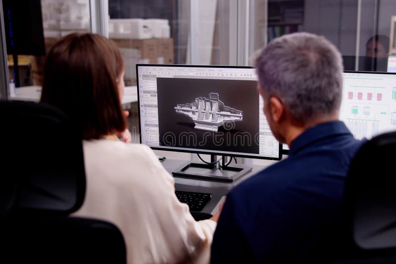 Industry Worker in Personal Office Design with Equipment Stock Photo ...