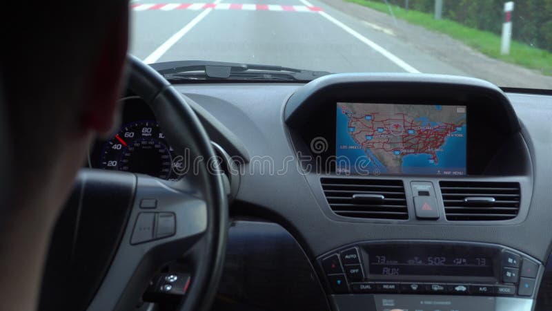 Inside a Car. a GPS Module is on Stock Image - Image of driving, male ...