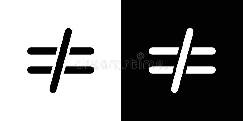 Inequality Icon Logo Set Vector Stock Vector - Illustration of ...