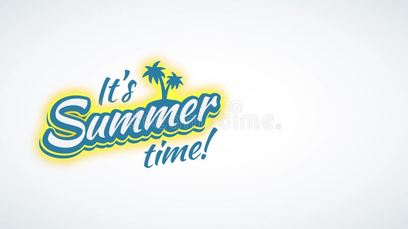 Its Summer Time Exclamation Text with Palm Trees Coming Out of Letter M ...