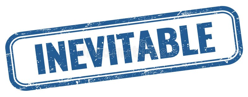 INEVITABLE Text on Blue Grungy Vintage Stamp Stock Illustration ...