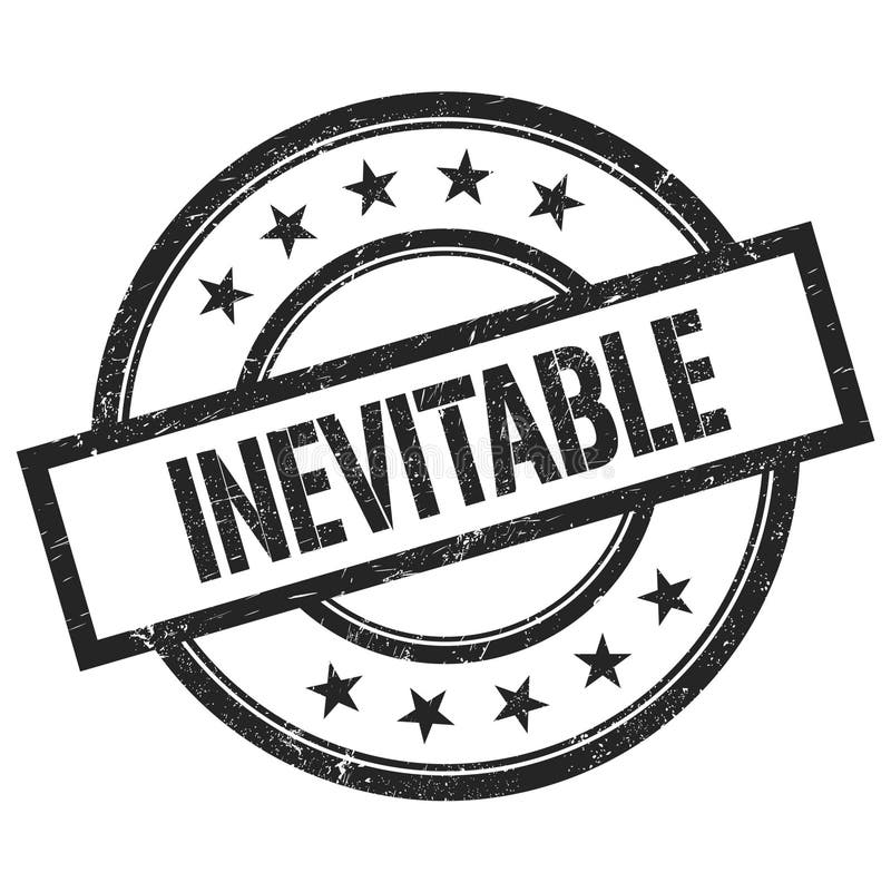 INEVITABLE Text Written on Black Vintage Round Stamp Stock Illustration ...