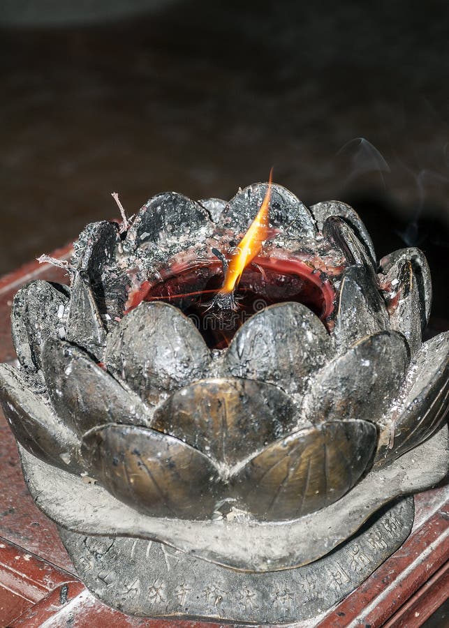 Inextinguishable Fire in the Bronze Lotus Stock Image - Image of monk ...
