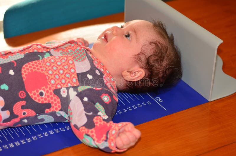 Infant Baby Body Height Examination Stock Image - Image of help ...