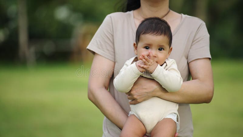 Mother Holding and Consoling Her Newborn Baby To Sleeping on Bed Stock Video - Video of cute ...