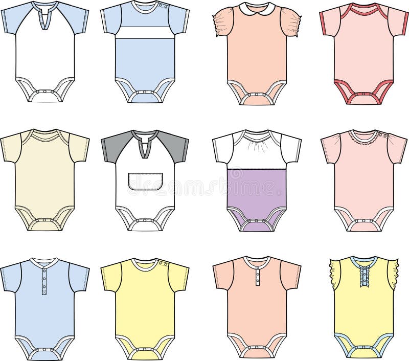 Baby bodysuit template stock vector. Illustration of blank - 56089572