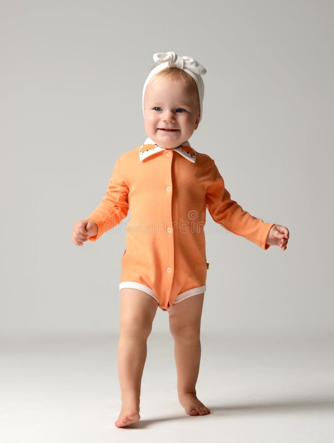 Infant Child Baby Kid Toddler Make First Steps Stock Photo - Image of ...