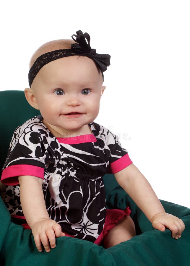 Infant Girl Smiling in Happiness Stock Image - Image of portrait ...