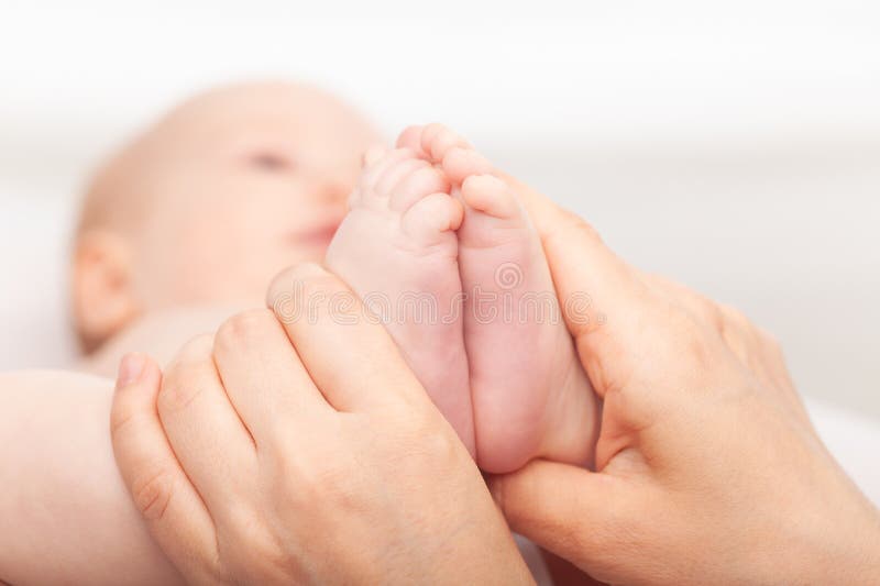 Infant Leg Development Exercise Stock Photo - Image of massage, foot ...