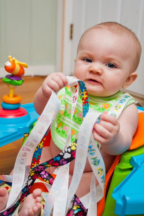 Infant and Ribbons stock image. Image of lots, baby, chair - 23250703
