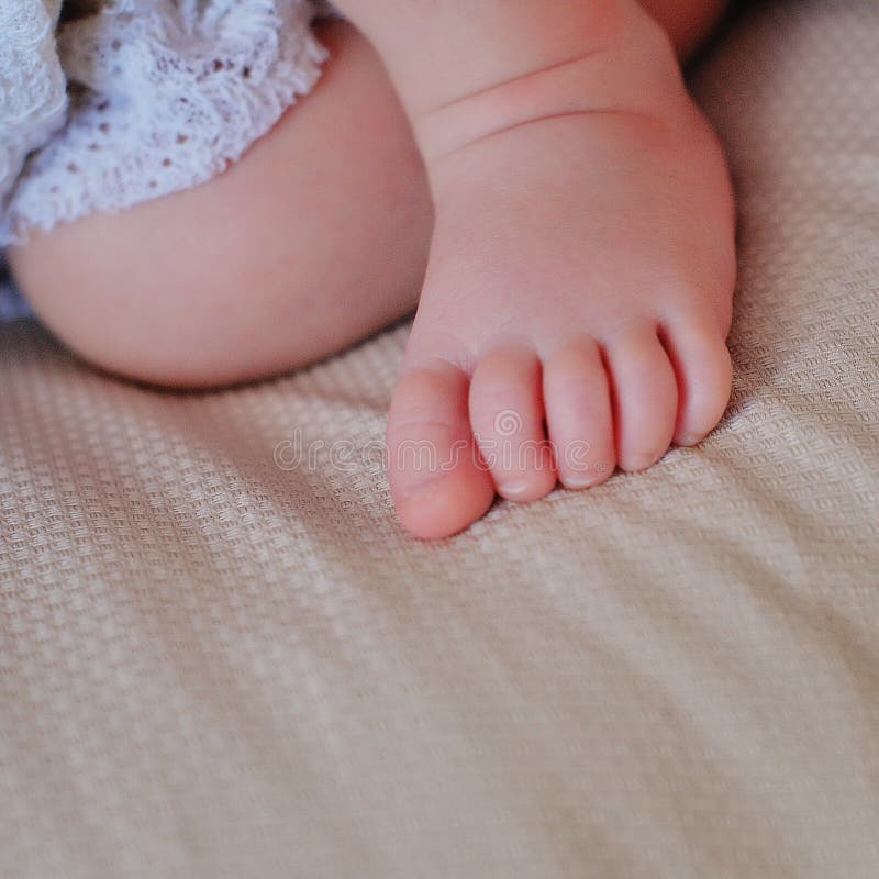 Legs of a newborn baby, stock photo. Image of feet, born - 128208310