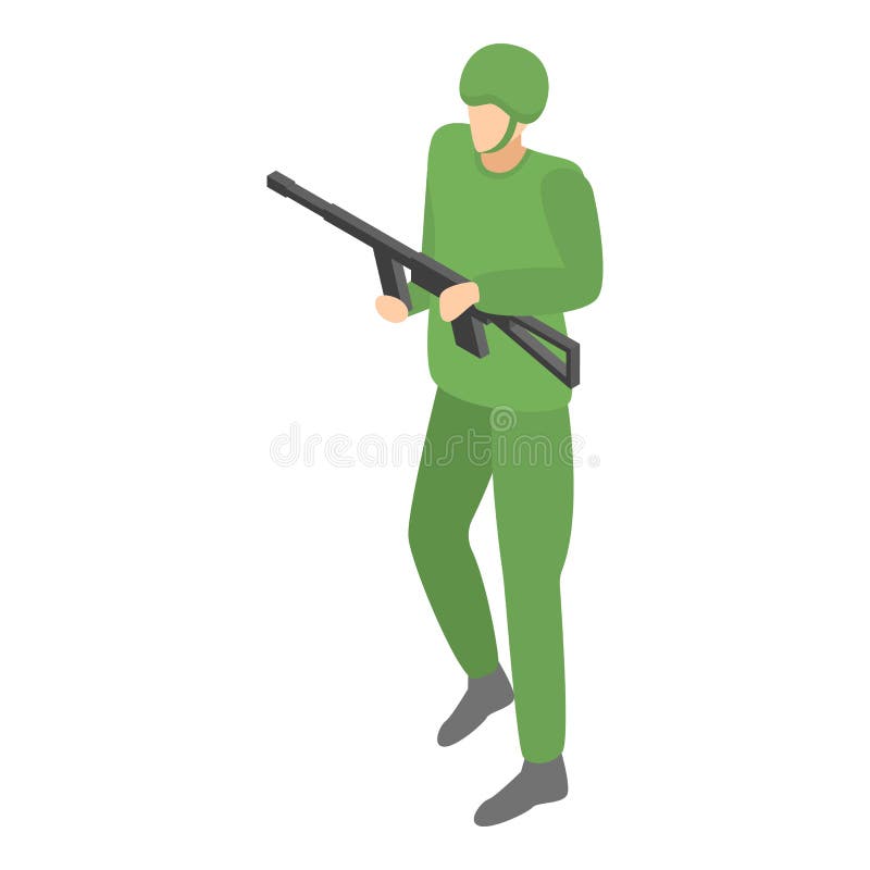 Infantry Commander Icon, Isometric Style Stock Vector - Illustration of ...