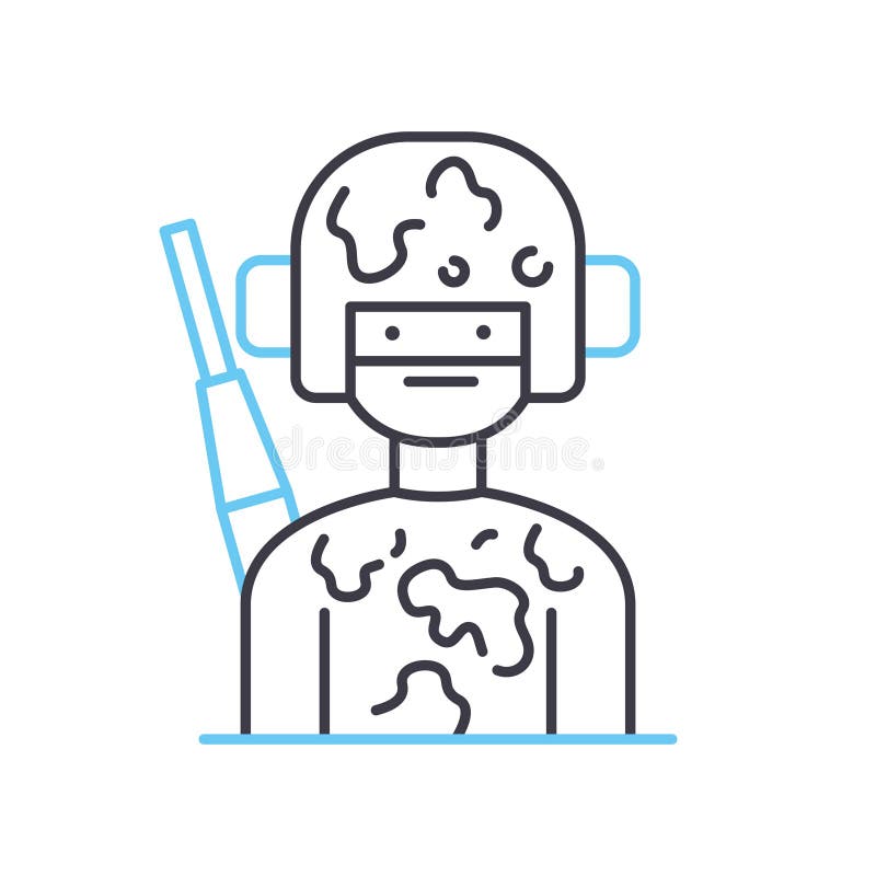 Infantry Line Icon, Outline Symbol, Vector Illustration, Concept Sign ...