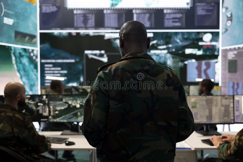 Infantry Unit Trooper Collecting Intelligence for a Field Operation ...