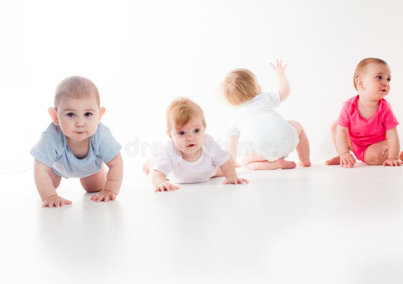 Infants crawling race stock image. Image of infant, friendship - 90972299