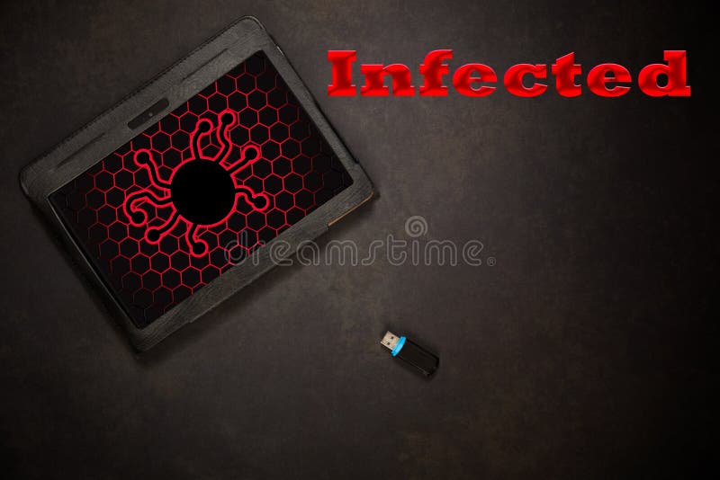 Infected Computer Tablett stock image. Image of protect - 111321333