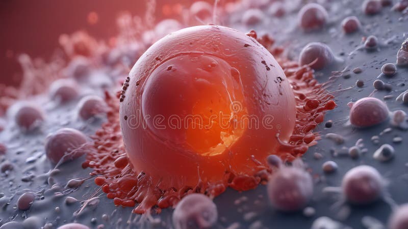 Infected Human Blood Cells Under a Microscope Stock Illustration ...