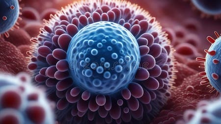 Infected Human Blood Cells Under a Microscope Stock Illustration ...