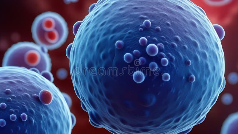 Infected Human Blood Cells Under a Microscope Stock Illustration ...
