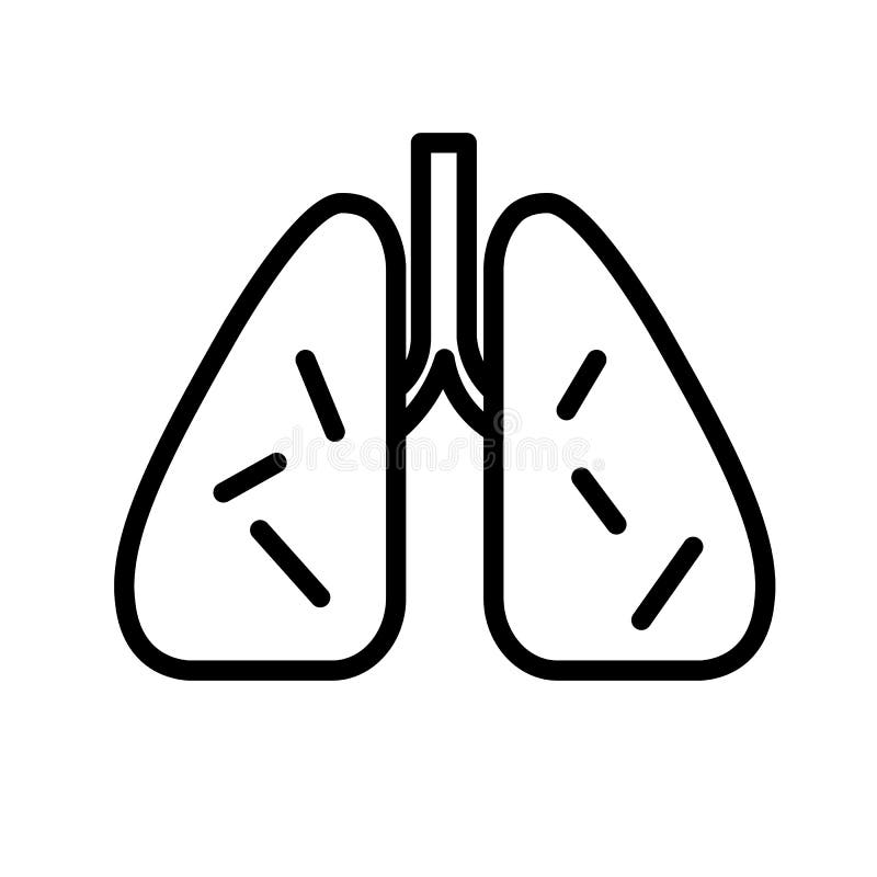 Infected Lungs Icon Vector Illustration Isolated On White Background