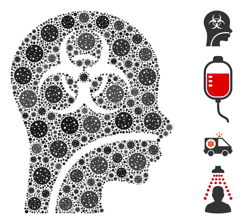 Infected Patient Collage of Covid Virus Elements Stock Illustration ...