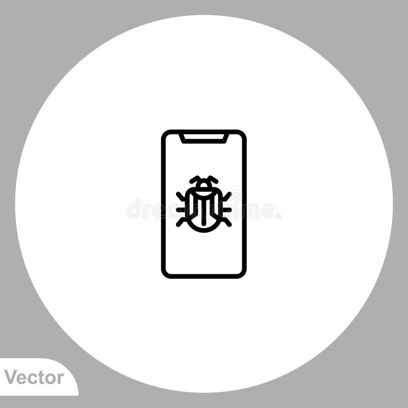 Infected Phone Vector Icon Sign Symbol Stock Illustration ...