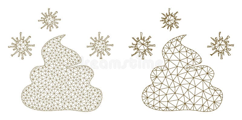 Infected Shit Icon - Vector Triangular Mesh Stock Vector - Illustration ...