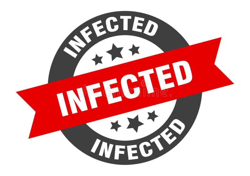 Infected Sign. Round Ribbon Sticker. Isolated Tag Stock Vector ...