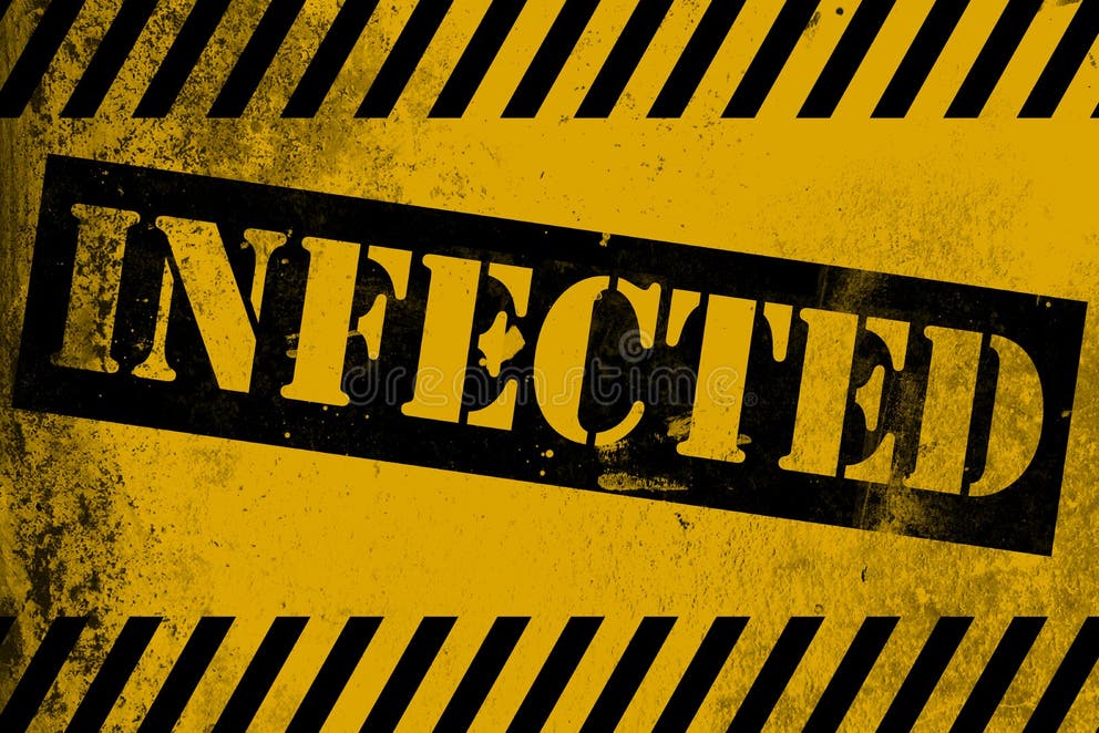 Infected Sign Yellow with Stripes Stock Illustration - Illustration of ...