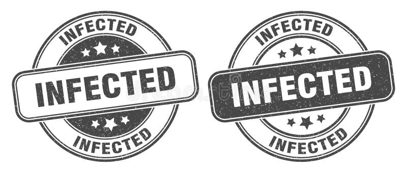 Infected Stamp. Infected Label. Round Grunge Sign Stock Vector ...
