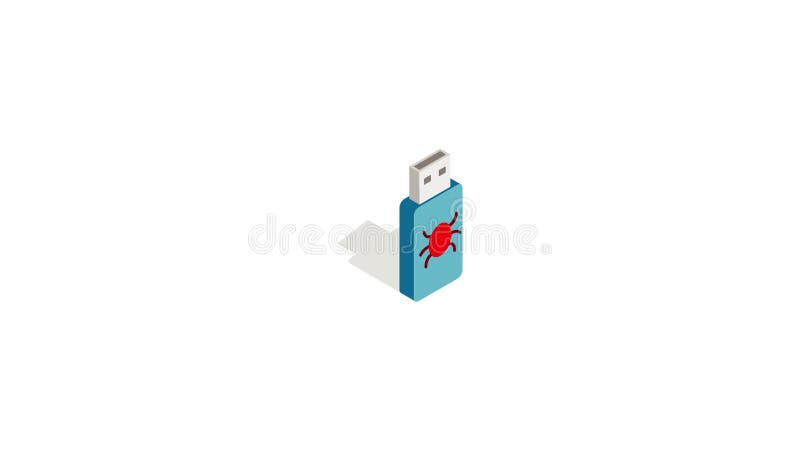 Infected USB Flash Drive Icon Animation Stock Video - Video of hardware ...