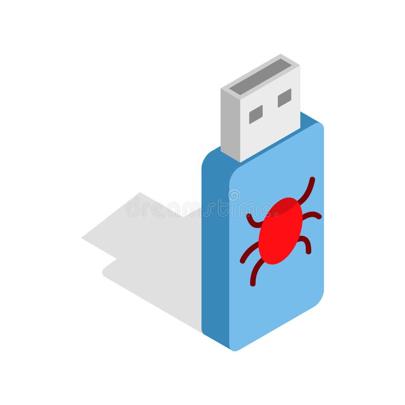 Infected USB Flash Drive Icon, Isometric 3d Style Stock Vector ...