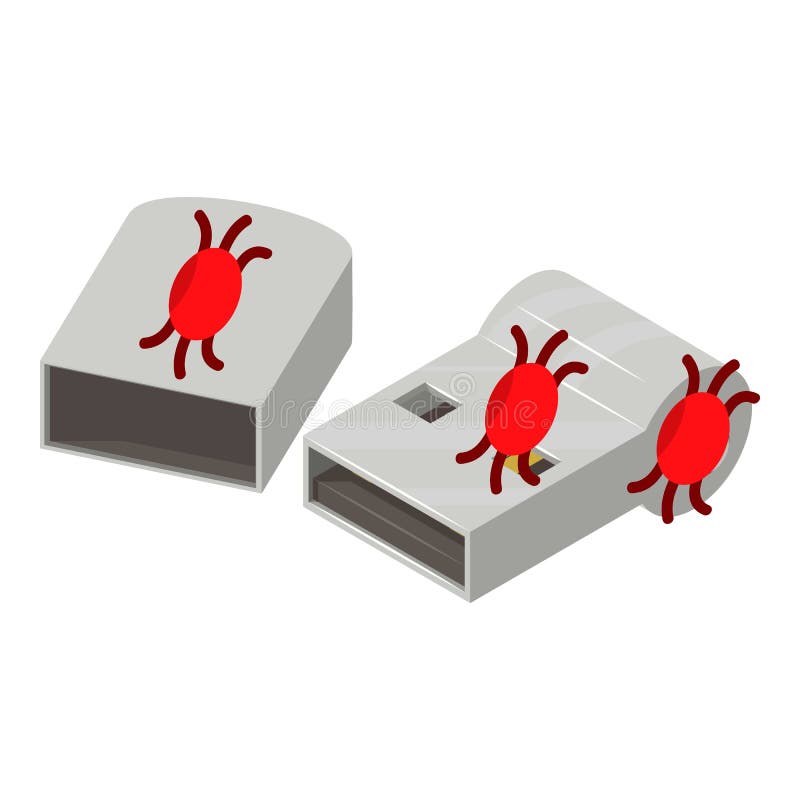 Infected Usb Icon, Isometric Style Stock Vector - Illustration of data ...